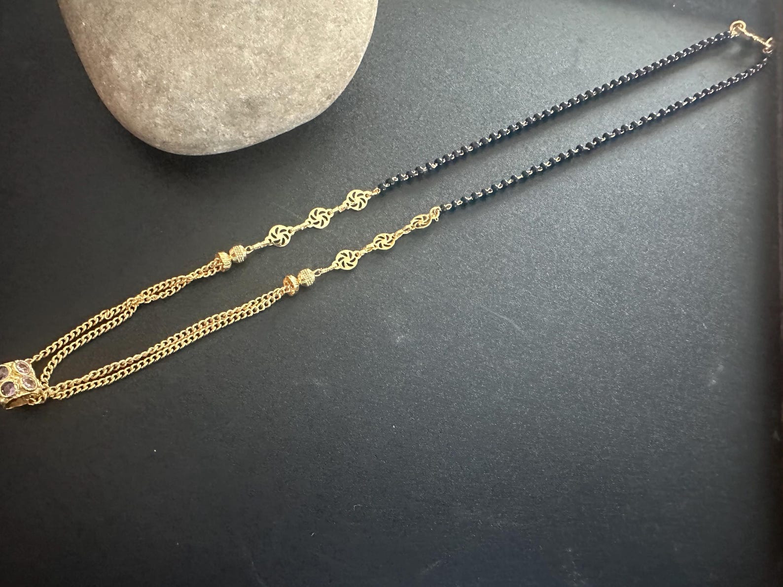 Black Bead Necklace, Ethnic Indian Nuptial Chain, Indian Mangalsutra ...