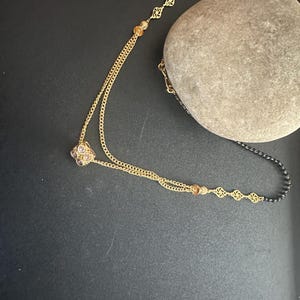 Black Bead Necklace, Ethnic Indian Nuptial Chain, Indian Mangalsutra ...