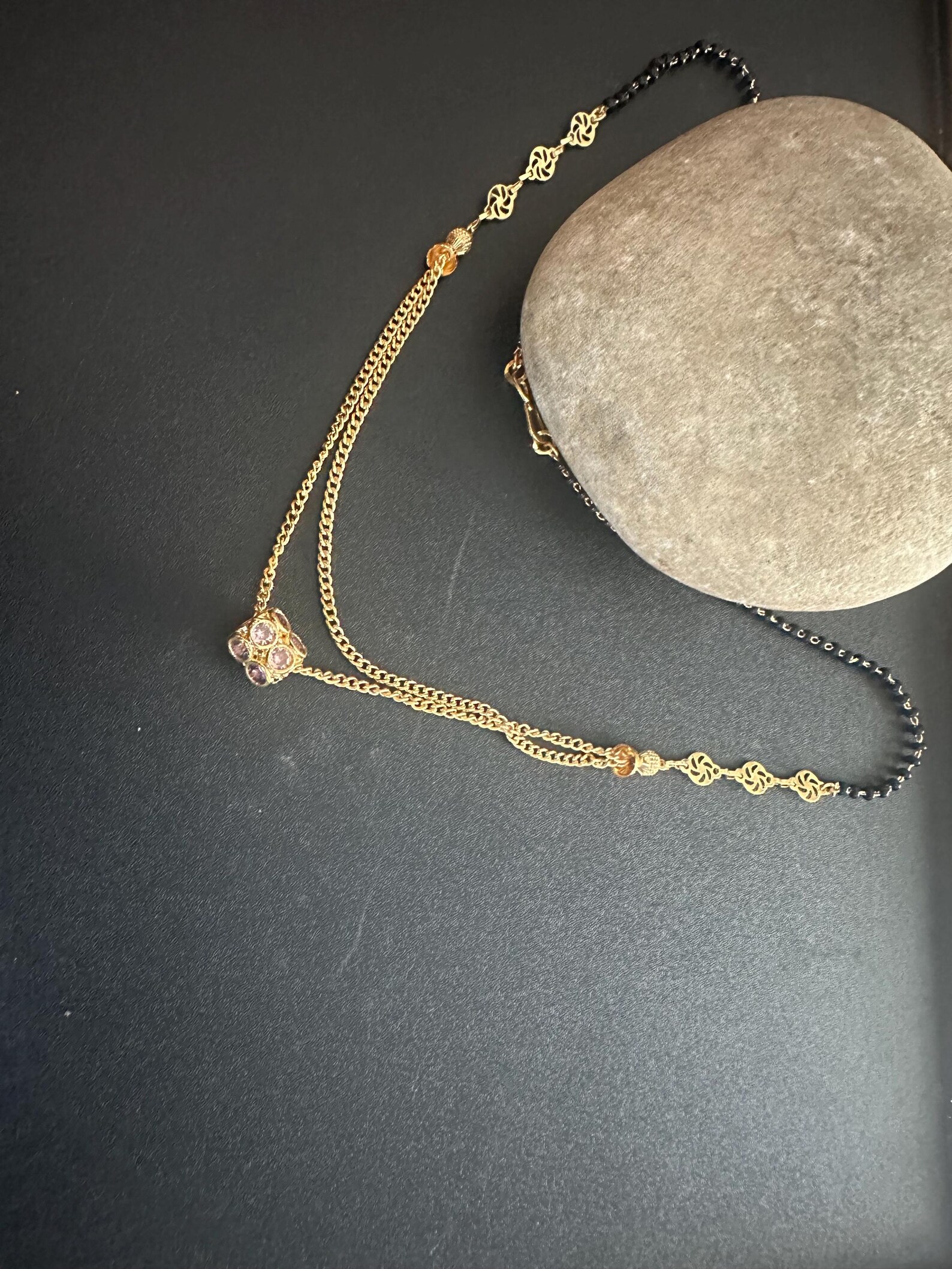 Black Bead Necklace, Ethnic Indian Nuptial Chain, Indian Mangalsutra ...