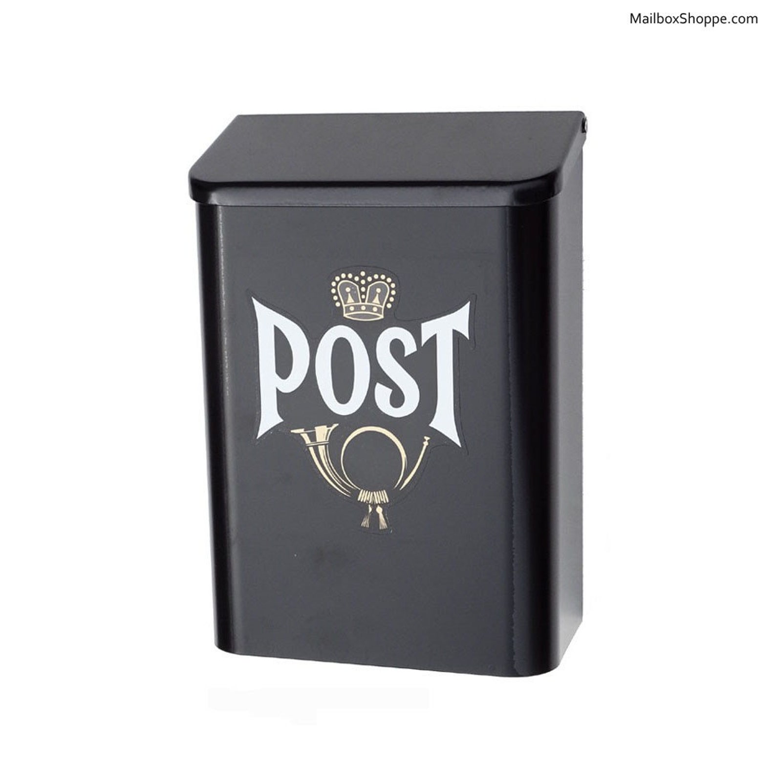 Black Swedish Wall Mount Mailbox - Distinctive POST Decal - Unique ...
