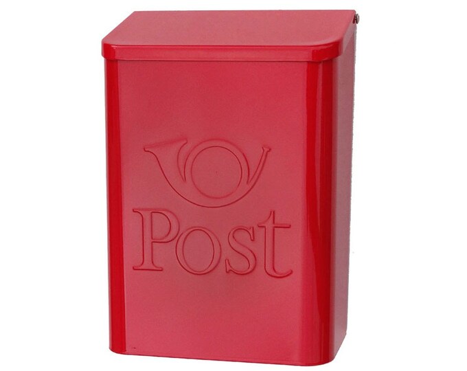 Red Embossed Swedish Wall Mount Mailbox Unique POST Design With ...