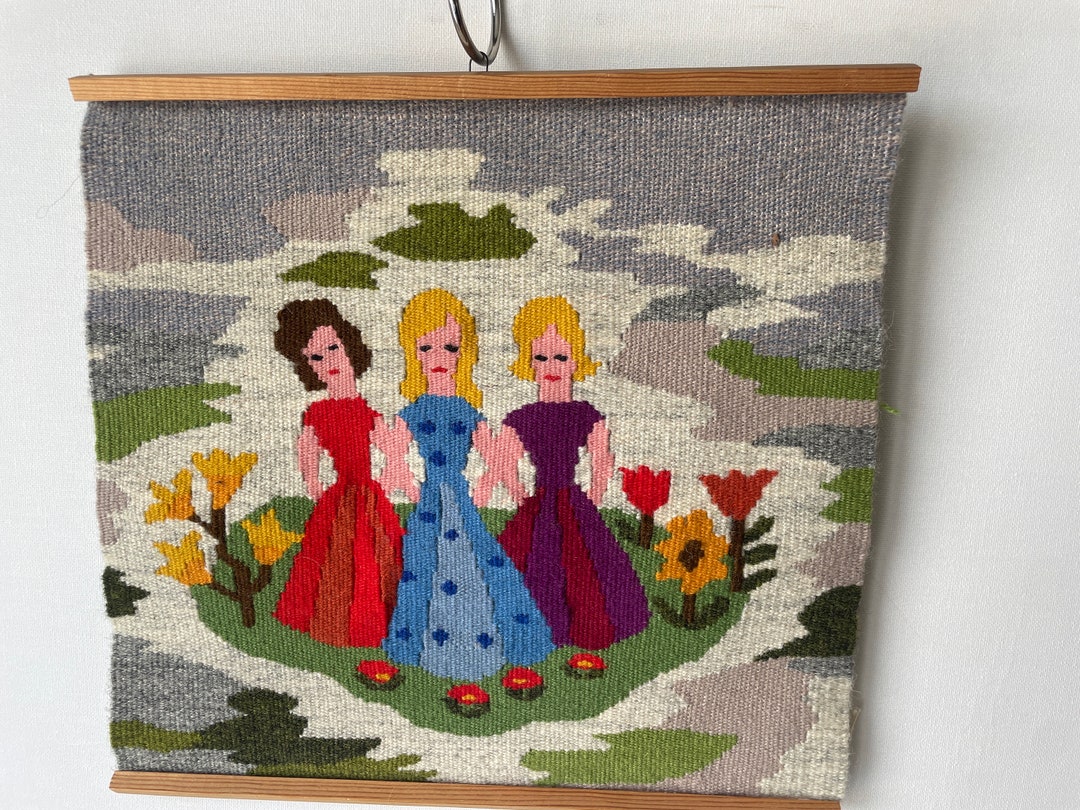 Flemish Wallhanging, Beautiful Colors. Flowergirls - Etsy