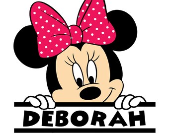 Peeking minnie mouse | Etsy