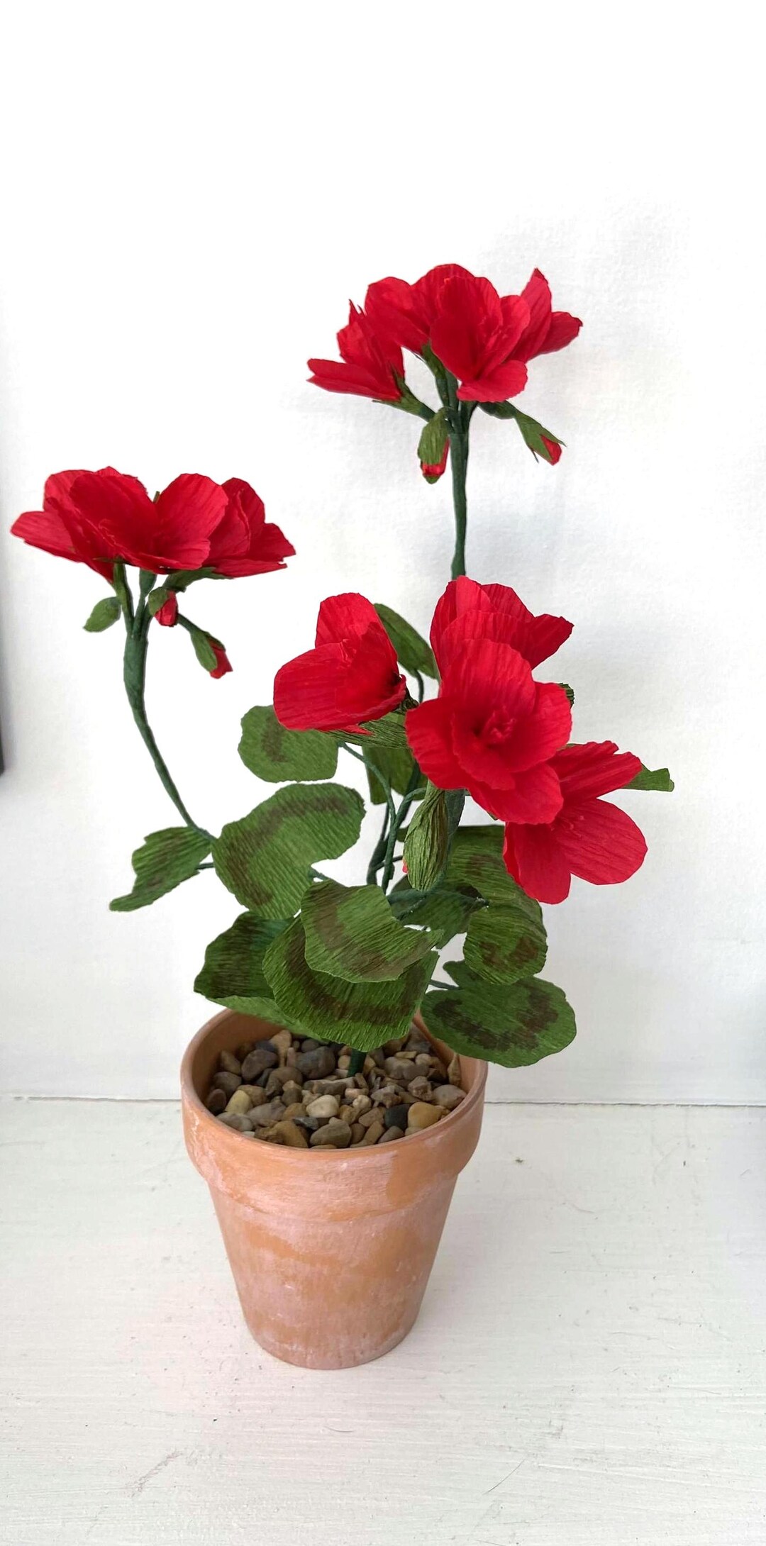 Crepe Paper Geranium, Paper Sculpture, Artistic Handmade Everlasting ...