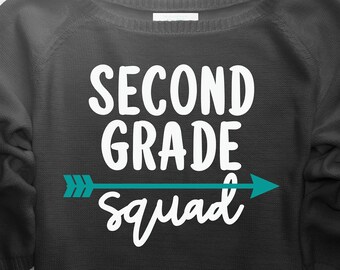 Second Grade Squad Svg File 2nd Grade Squad T Shirt Design - Etsy