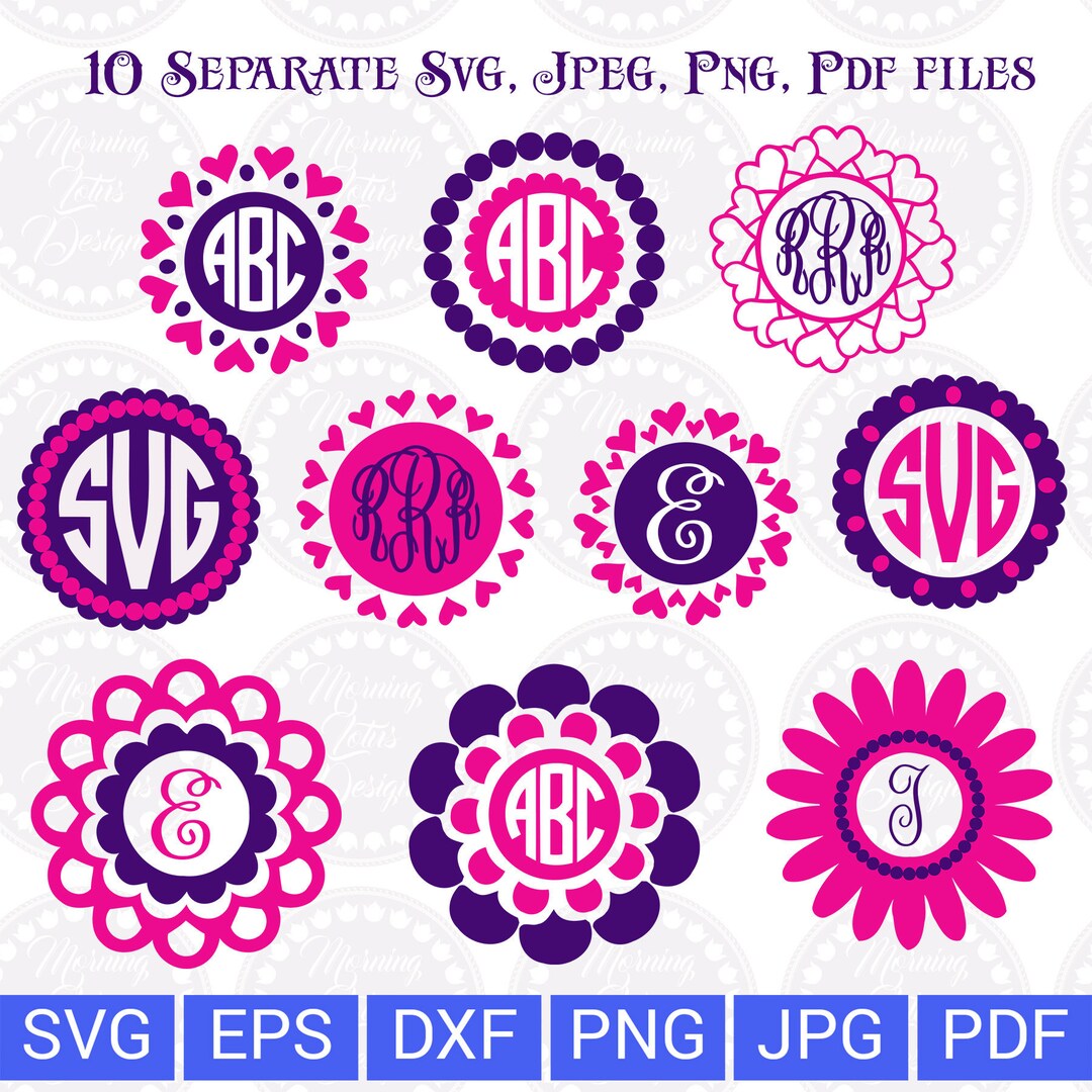 Monogram Svg Circle Monogram Svg Monogram Frame Svg Circle - Etsy