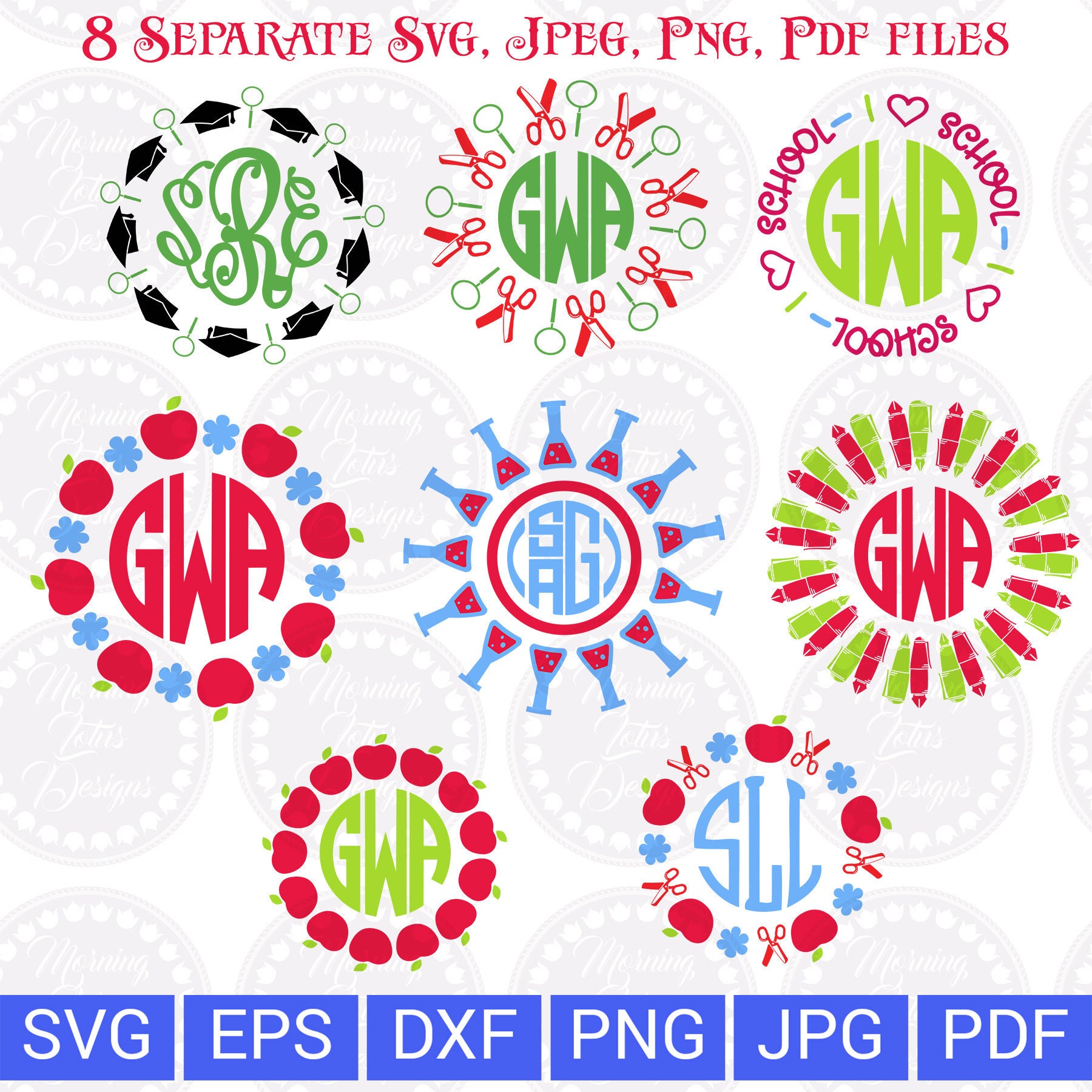 School monogram svg Monogram svg Back to school svg Monogram | Etsy