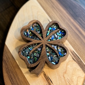 Shamrock, Four Leaf Clover, St Patricks Day Decor, Dichroic Glass Art ...