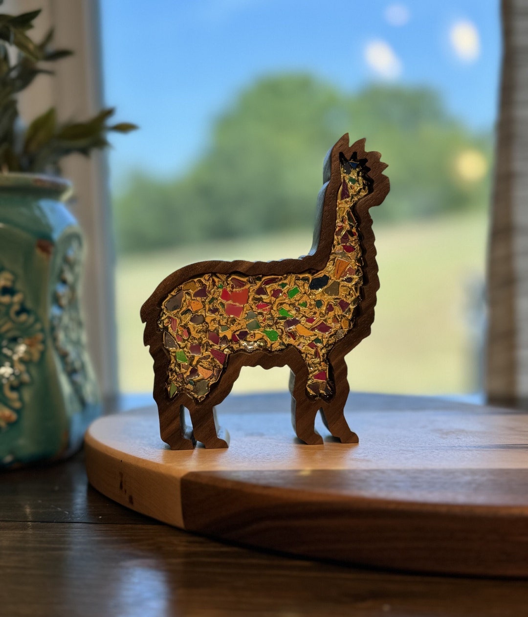 Alpaca Art, Alpacas, Lama, Animal Art, Dichroic Glass Art, Unique Gift ...