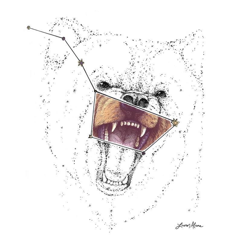 Ursa Major, the Big Dipper, or the Great Bear Constellation Fine Art ...