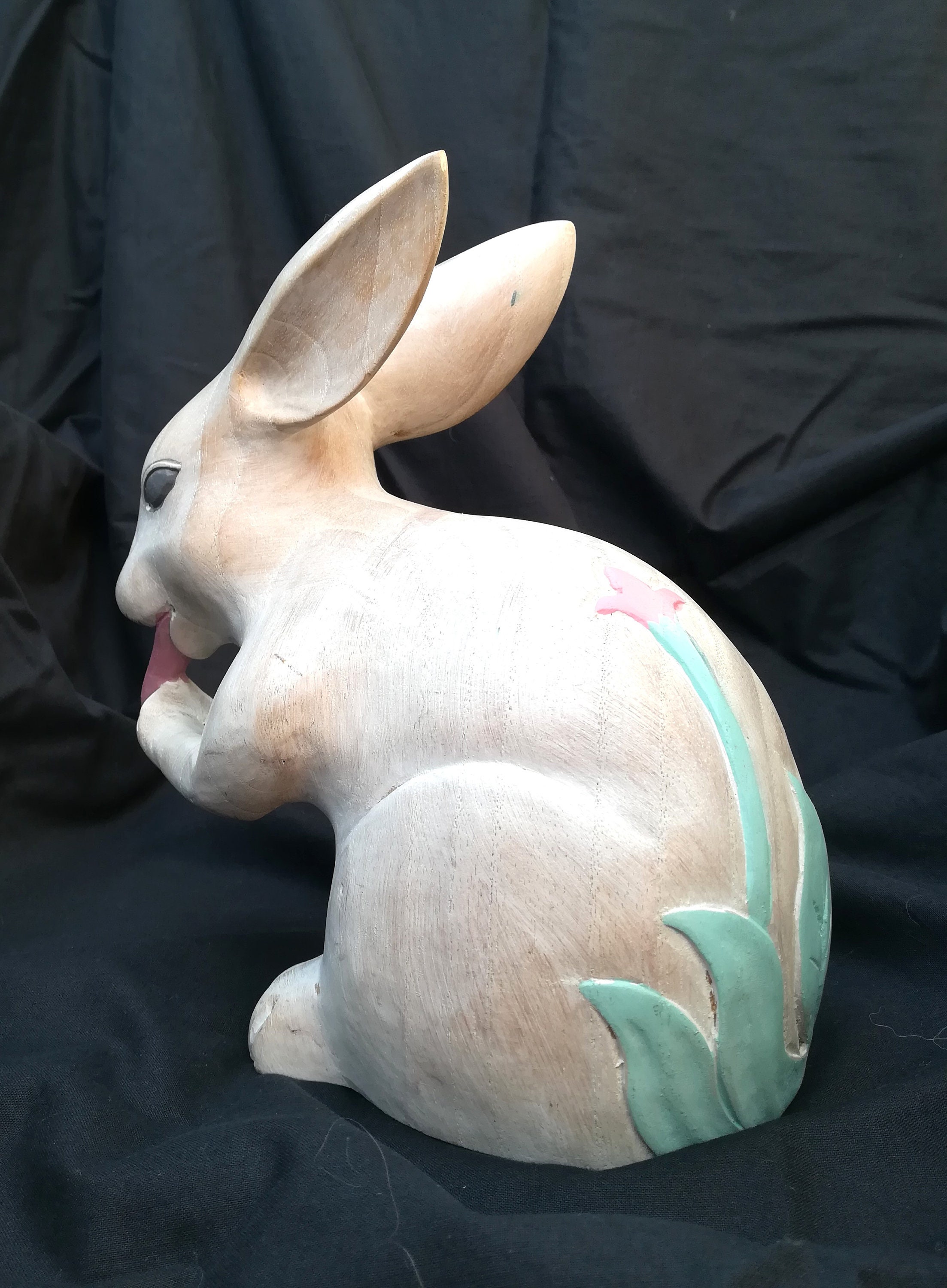 Großer Vintage Hase Hase aus Holz weisser Hase Hasenfigur | Etsy