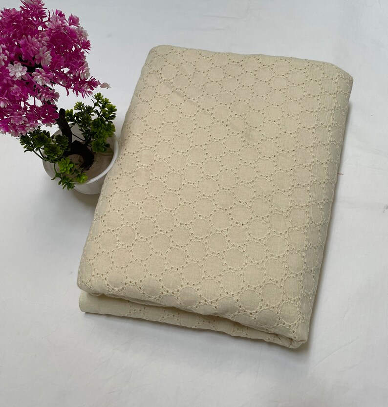 Embroidered Cotton Hakoba Fabric, Sustainable Fashion, 100% Cotton ...