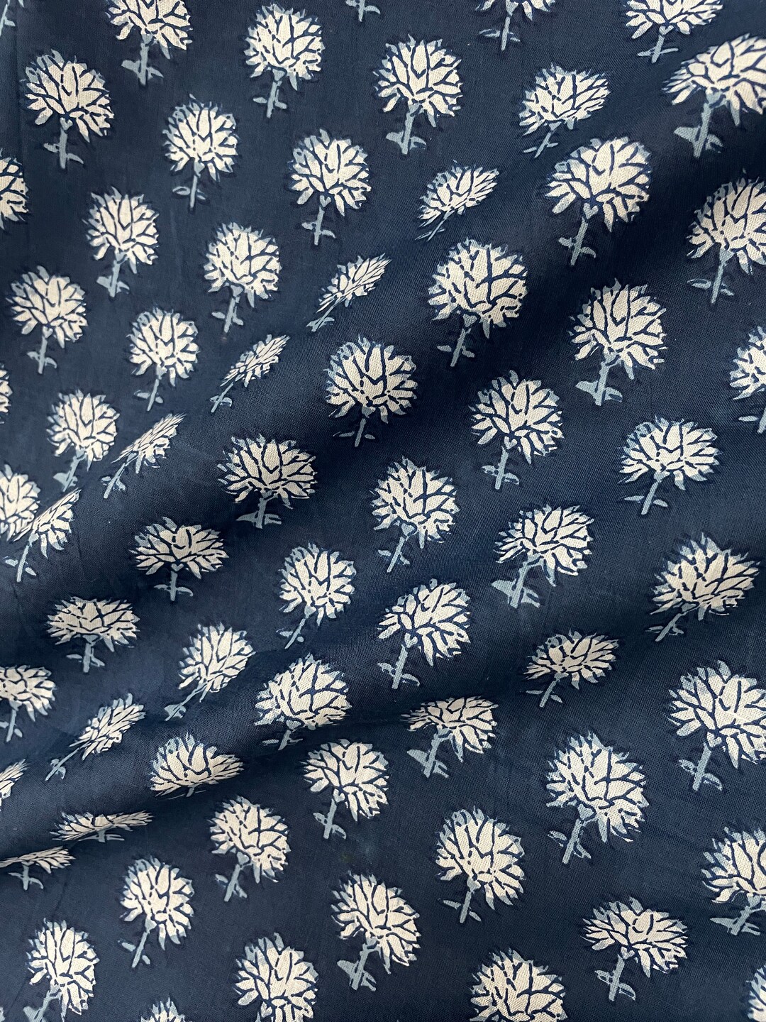 Blue Indigo Motifs Print ,soft Fabric, Sustainable Fashion, 100% Cotton ...