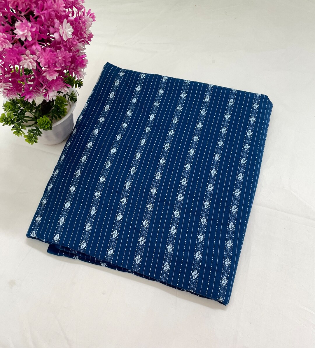 Natural Dye Indigo Print Fabric , Soft Fabric, Sustainable Fashion, 100 ...
