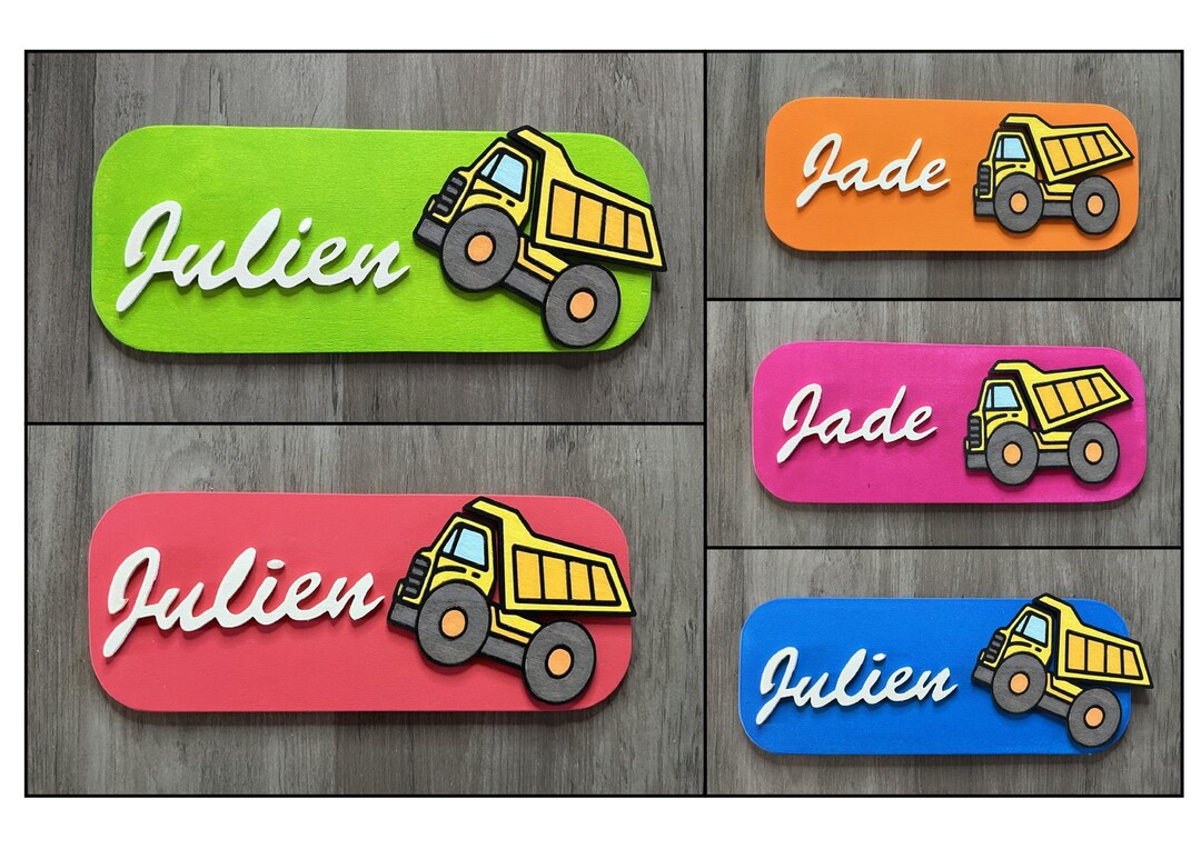 Small Construction Vehicle Door Sign 5 – Small Customizable Door Sign ...