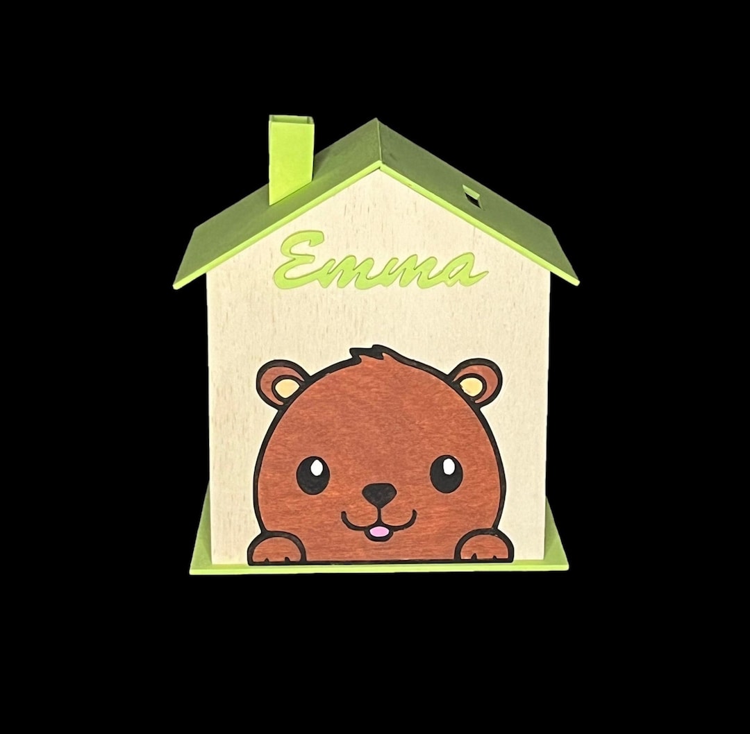 Beaver House Piggy Bank – Personalized Piggy Bank – Beaver Child ...