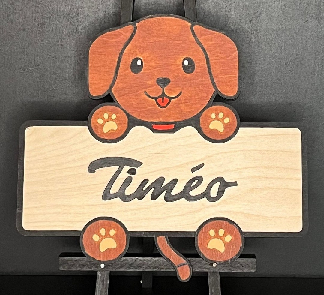 Dog Door Sign for Children's Room - Customizable Sign - Dog-themed ...