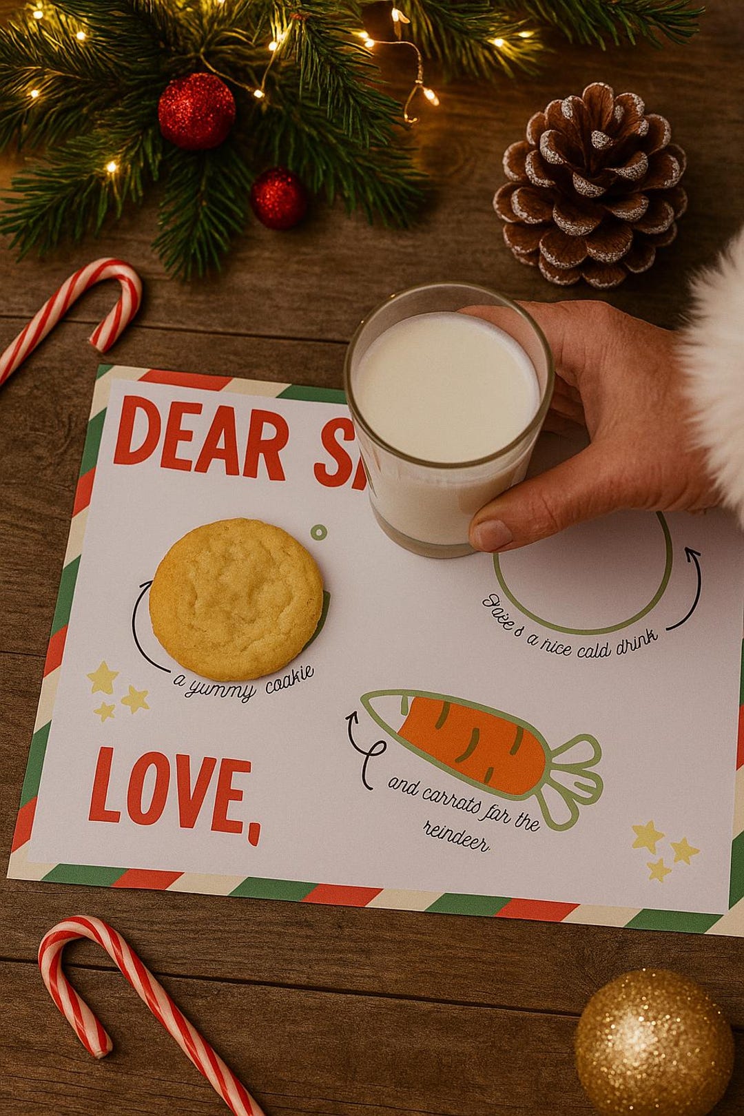 Printable Santa Cookie Tray Placemat | Cookies for Santa Card | Dear ...