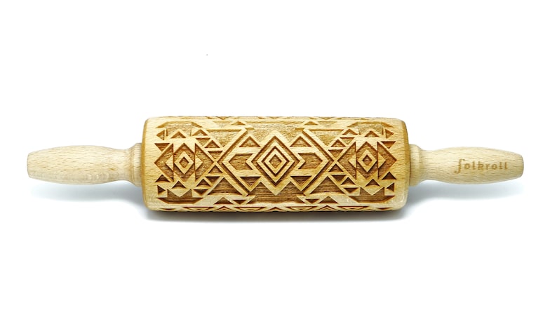 Aztec Engraved Rolling Pin: Beech Wood Cookie Stamp - Etsy