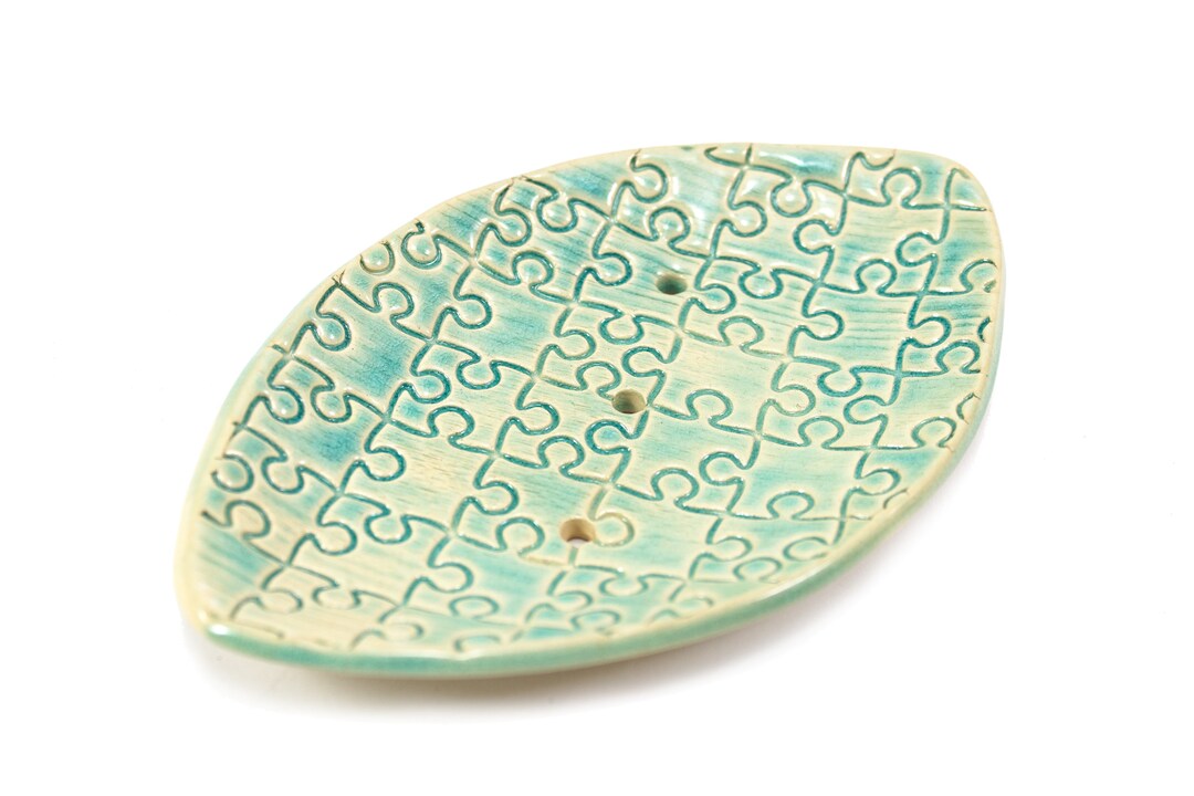 CERAMIC SOAP DISH Puzzle Pattern Handmade Soap Holder Home Gift - Etsy