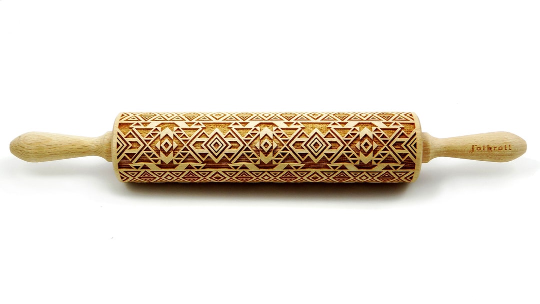 Aztec Engraved Rolling Pin: Beech Wood Cookie Stamp - Etsy