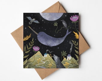 Narwhal Card | Etsy UK