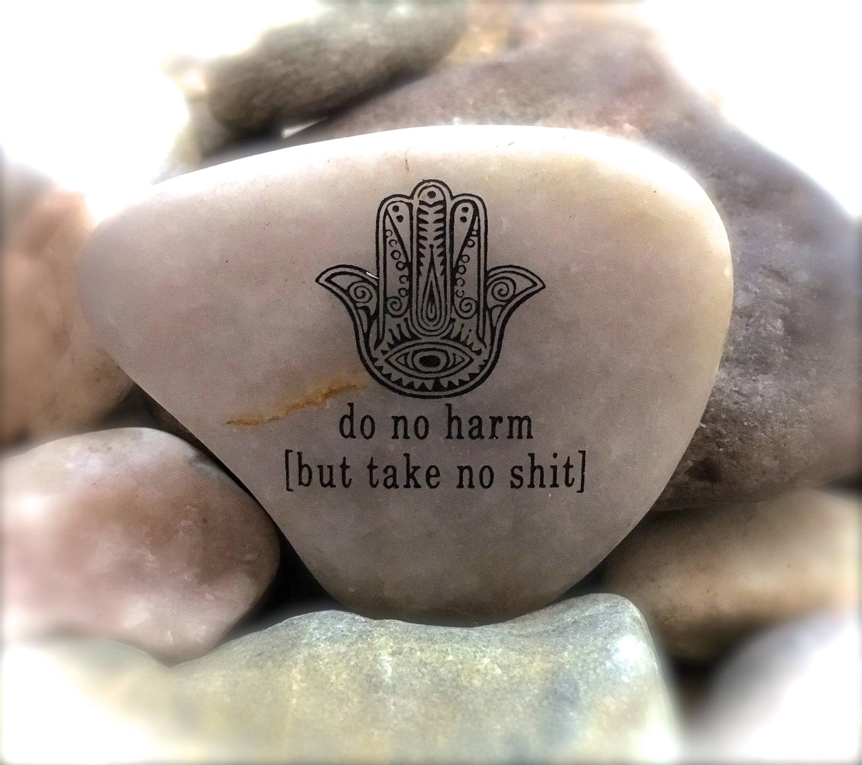 Inspirational Rock Engraved Word Rocks Do No Harm but Take | Etsy