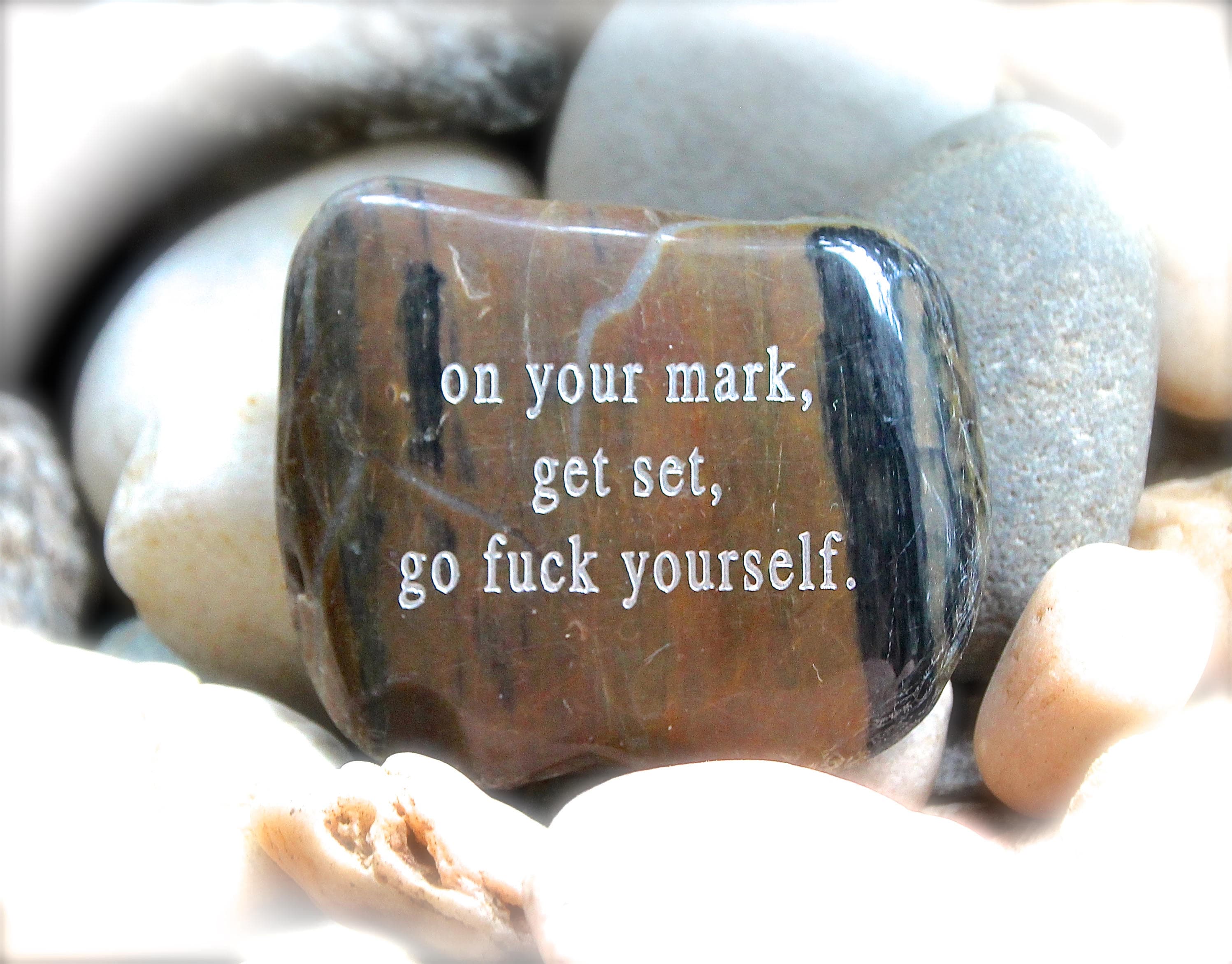 Inspirational Rock Engraved Word Rocks on Your Mark Get - Etsy