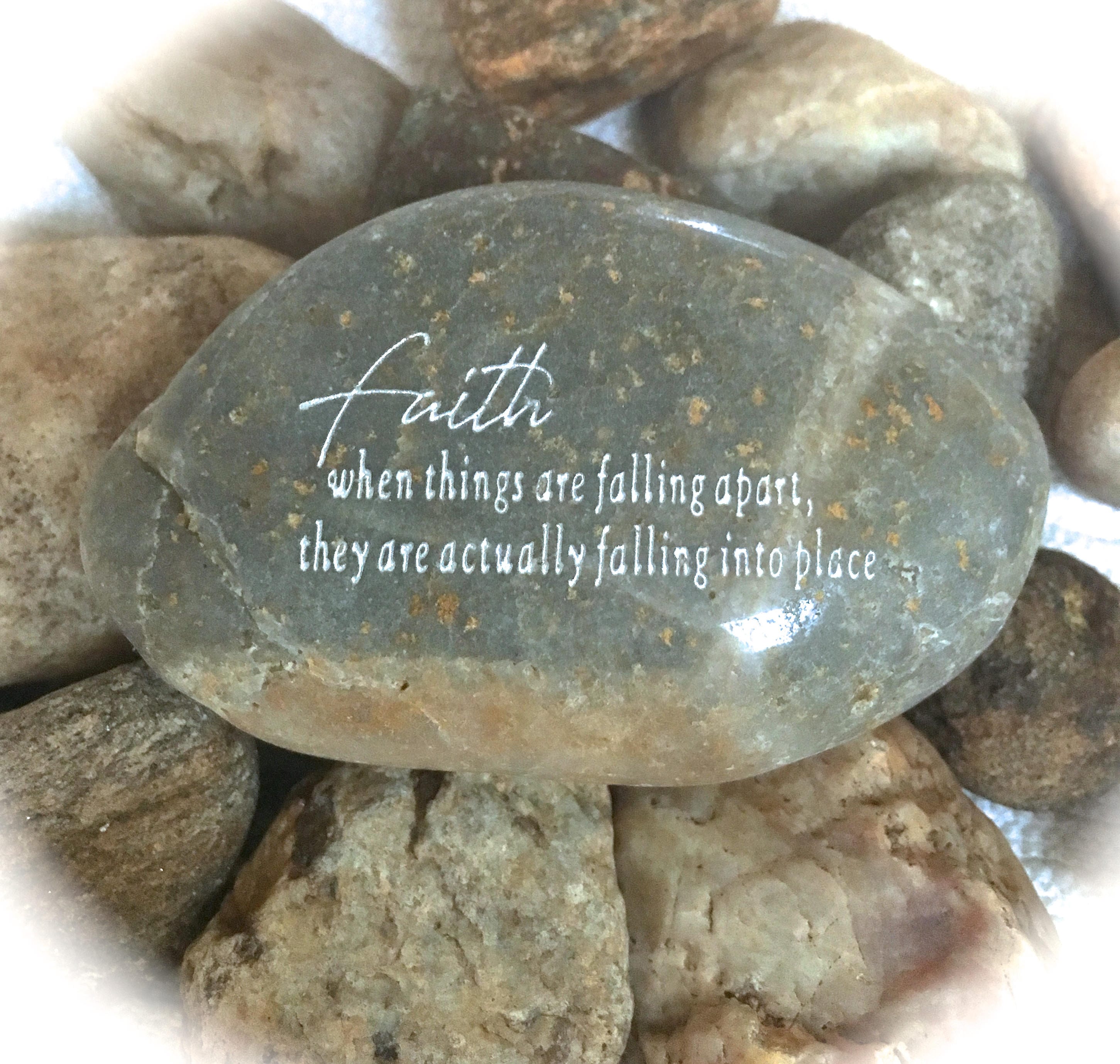Engraved Rock | Faith Quote | Encouragement Stone | Thinking of You ...