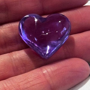 Purple Glass Pocket Heart: Love Token, Worry Palm Stone - Etsy