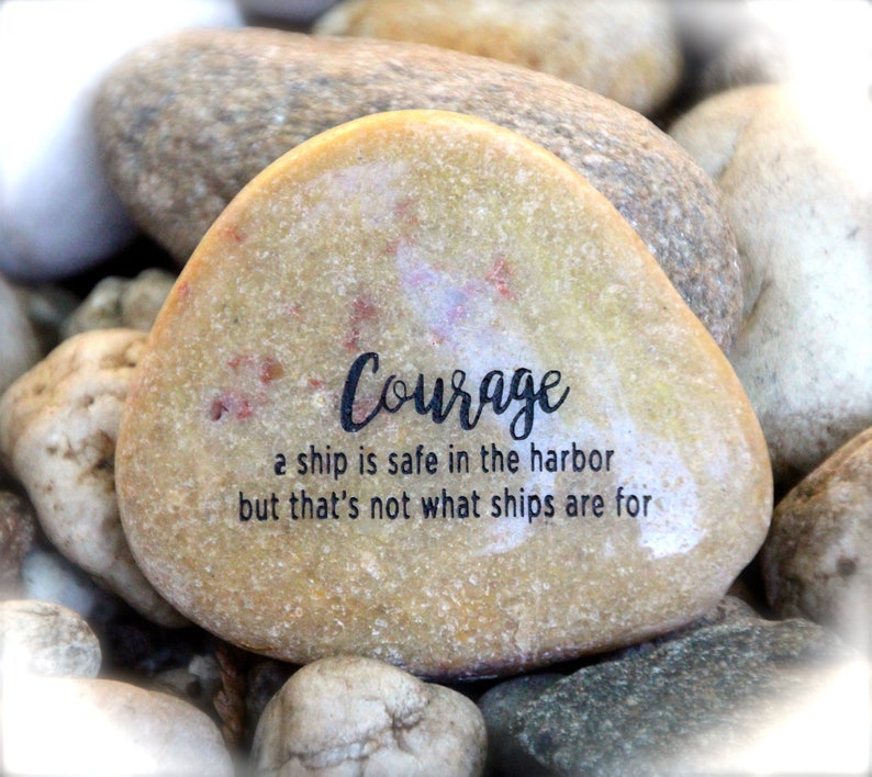 Engraved Rock: "courage" Quote | Inspirational Stone | Motivational ...