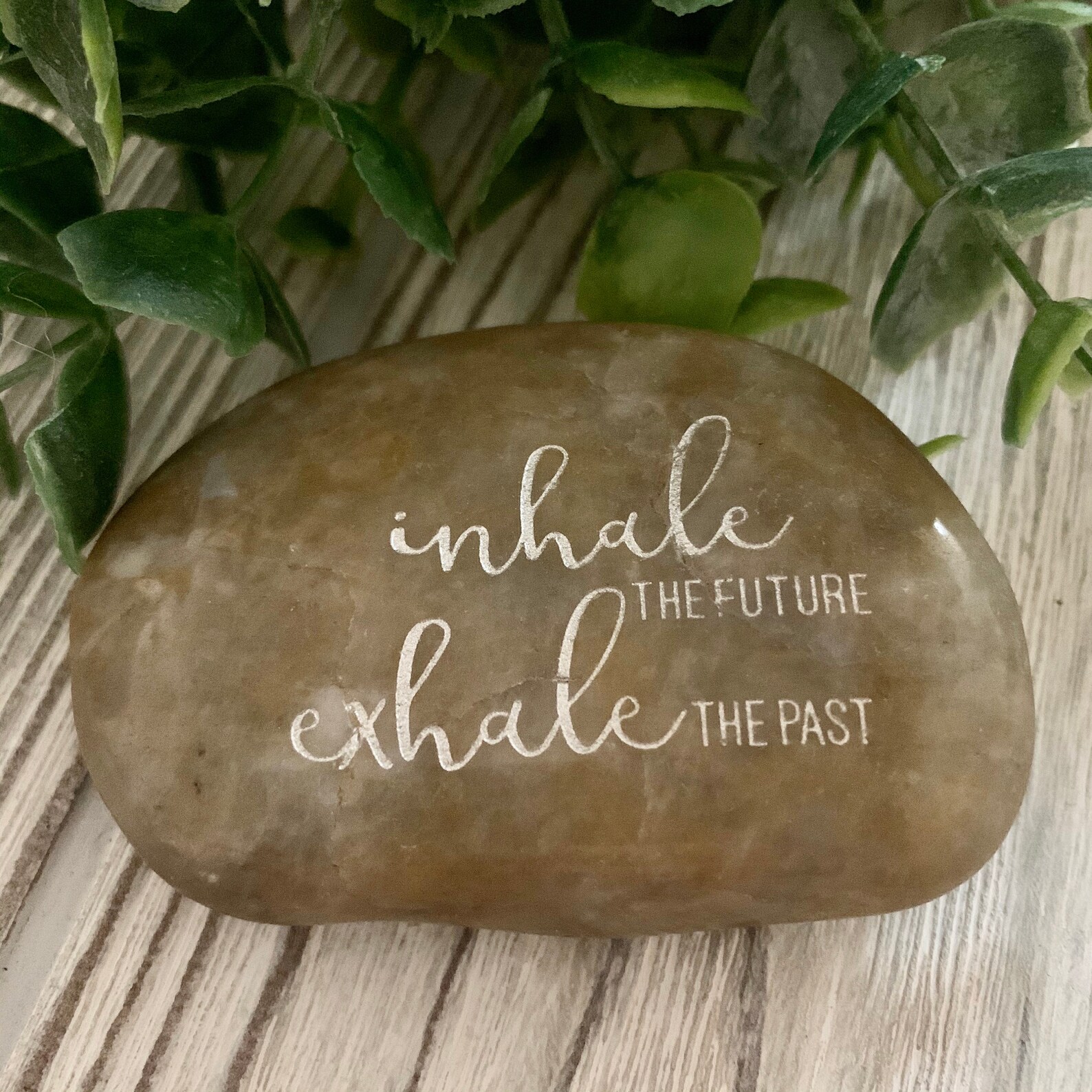 Inspirational Rock Engraved Word Rocks Inhale the Future - Etsy UK