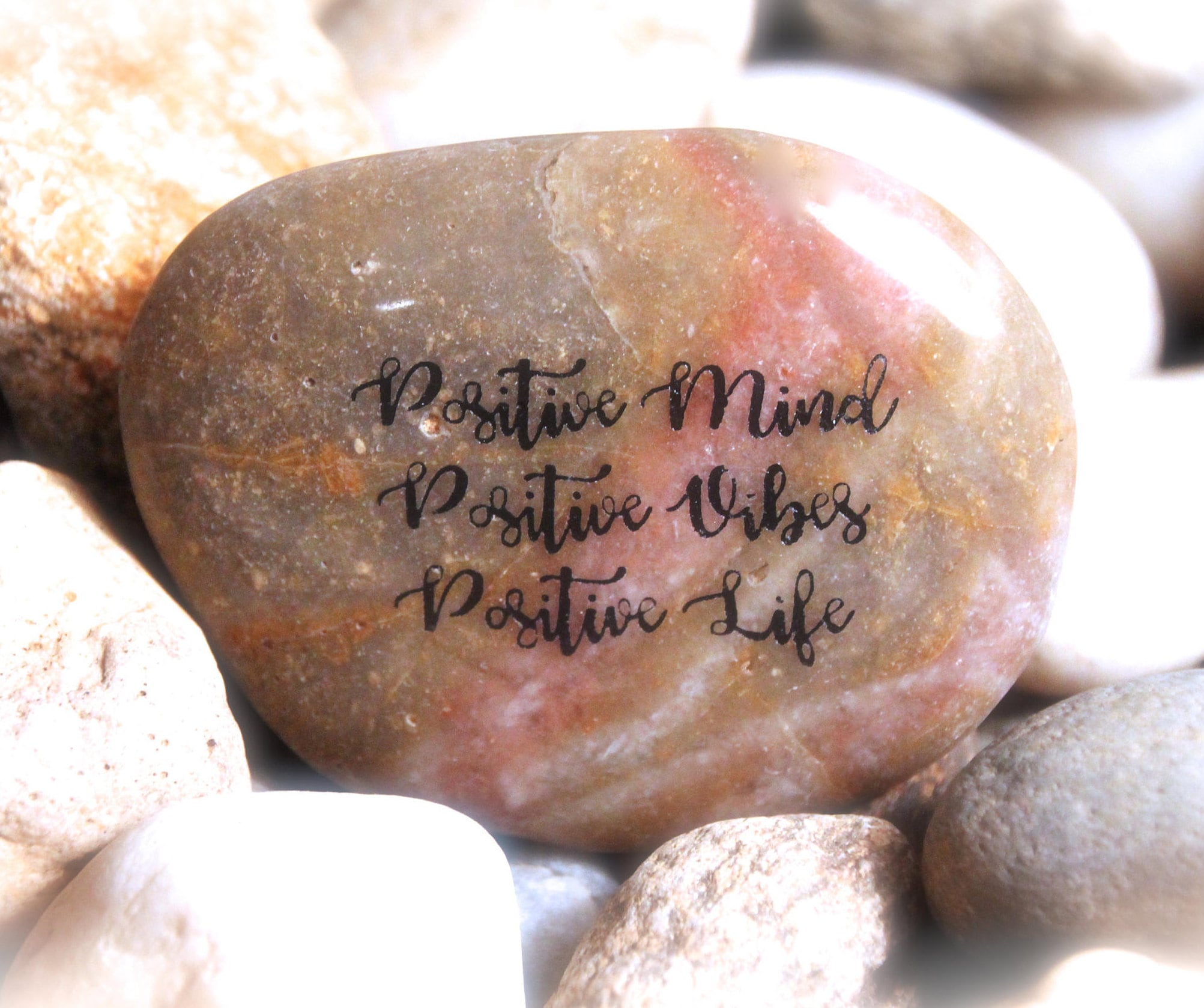 Inspirational Rock Engraved Word Rocks Positive | Etsy