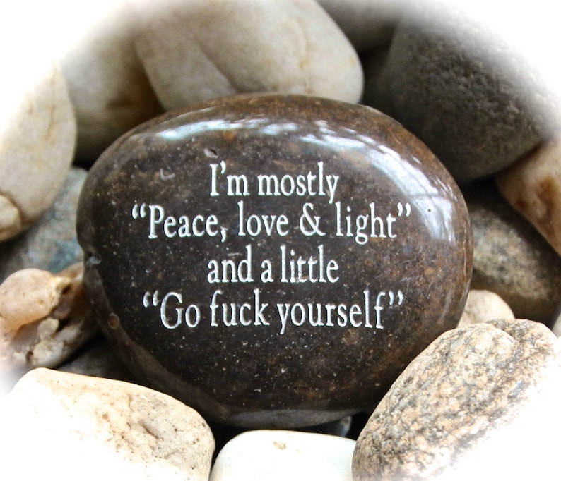 Inspirational Rock Engraved Word Rocks I'm Mostly Peace - Etsy UK
