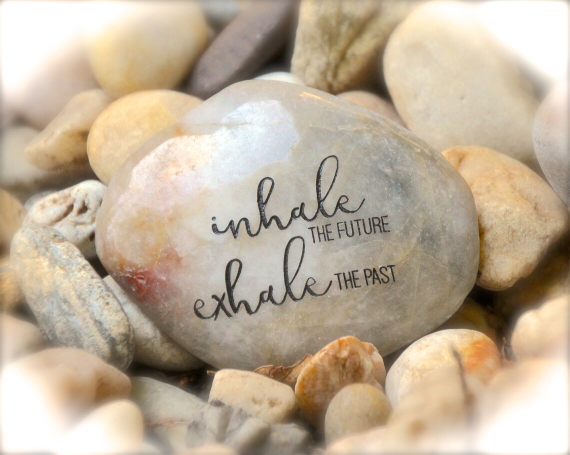 Inspirational Rock Engraved Word Rocks Inhale the Future - Etsy UK