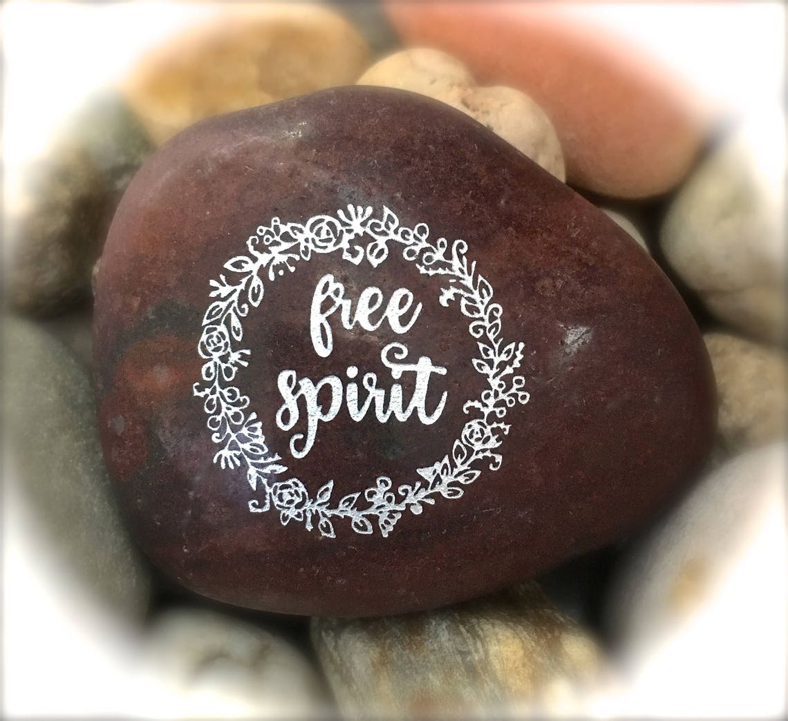 Inspirational Rock Engraved Word Rocks Free Spirit | Etsy