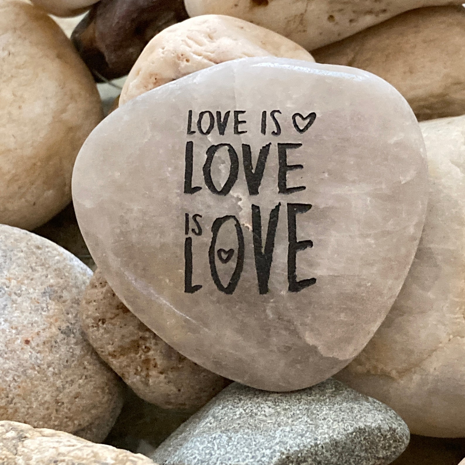 Inspirational Rock Engraved Word Rocks Love is Love is Love - Etsy