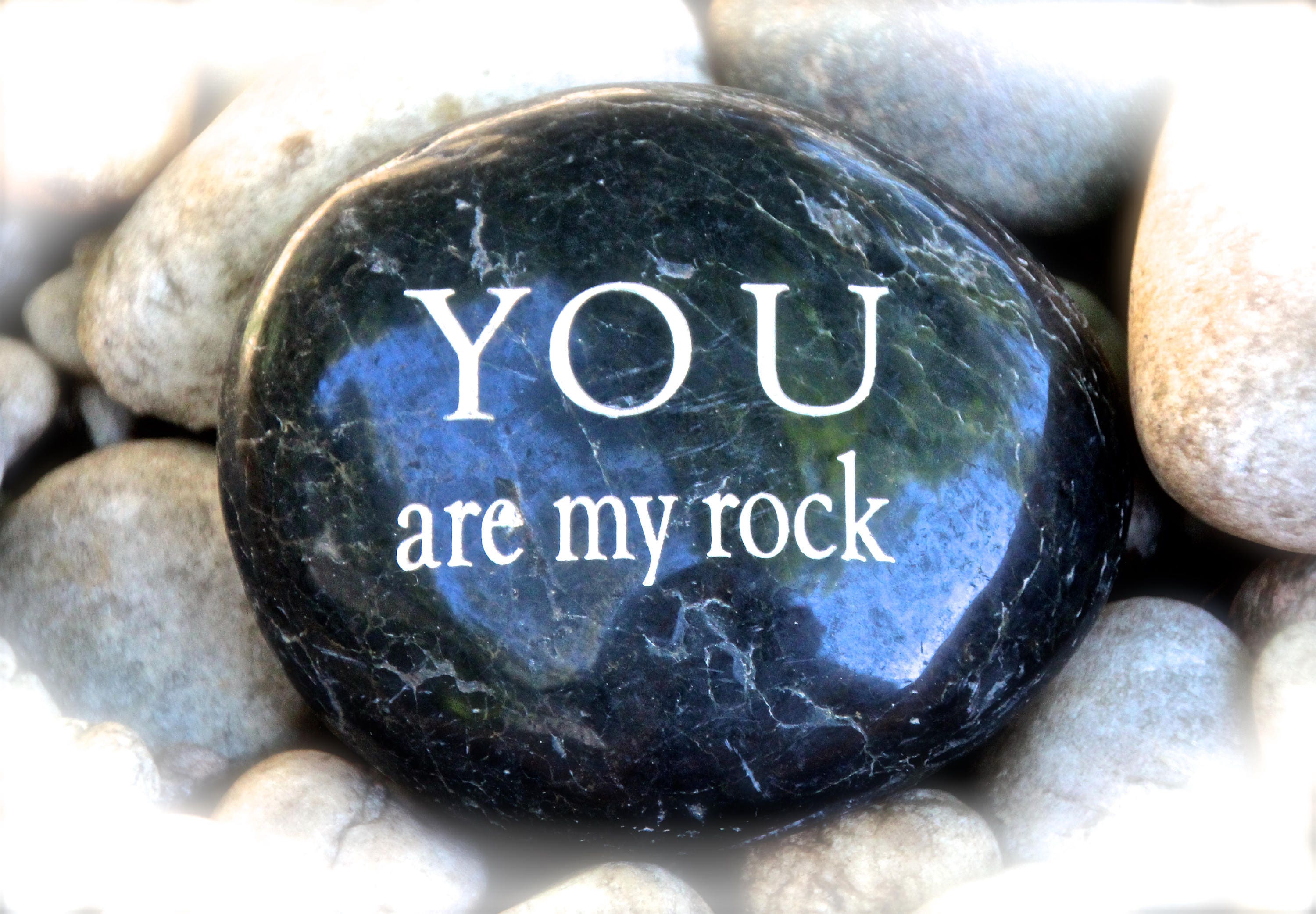 Engraved Word Rock Inspirational Quotes You Are My Rock - Etsy