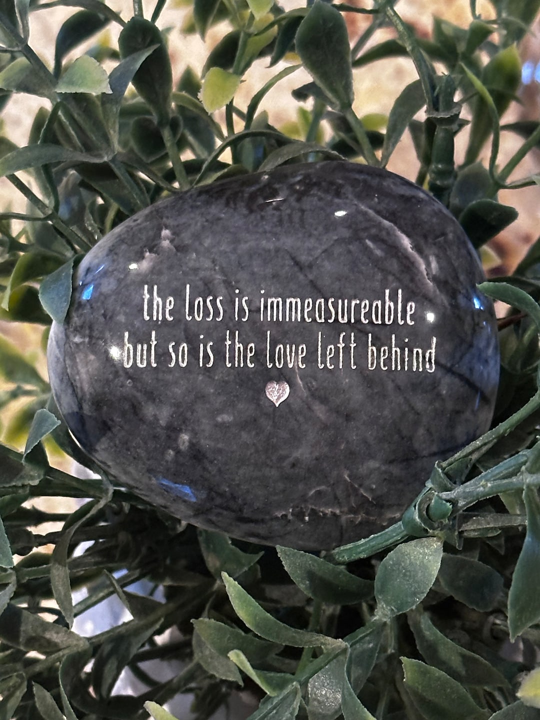 Sympathy Gift Engraved Word Rock Grief Stone the Loss is Immeasurable ...