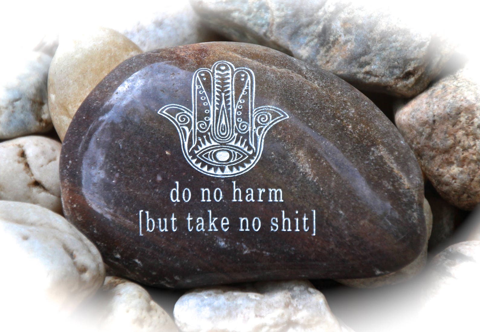 Inspirational Rock Engraved Word Rocks Do No Harm but Take - Etsy