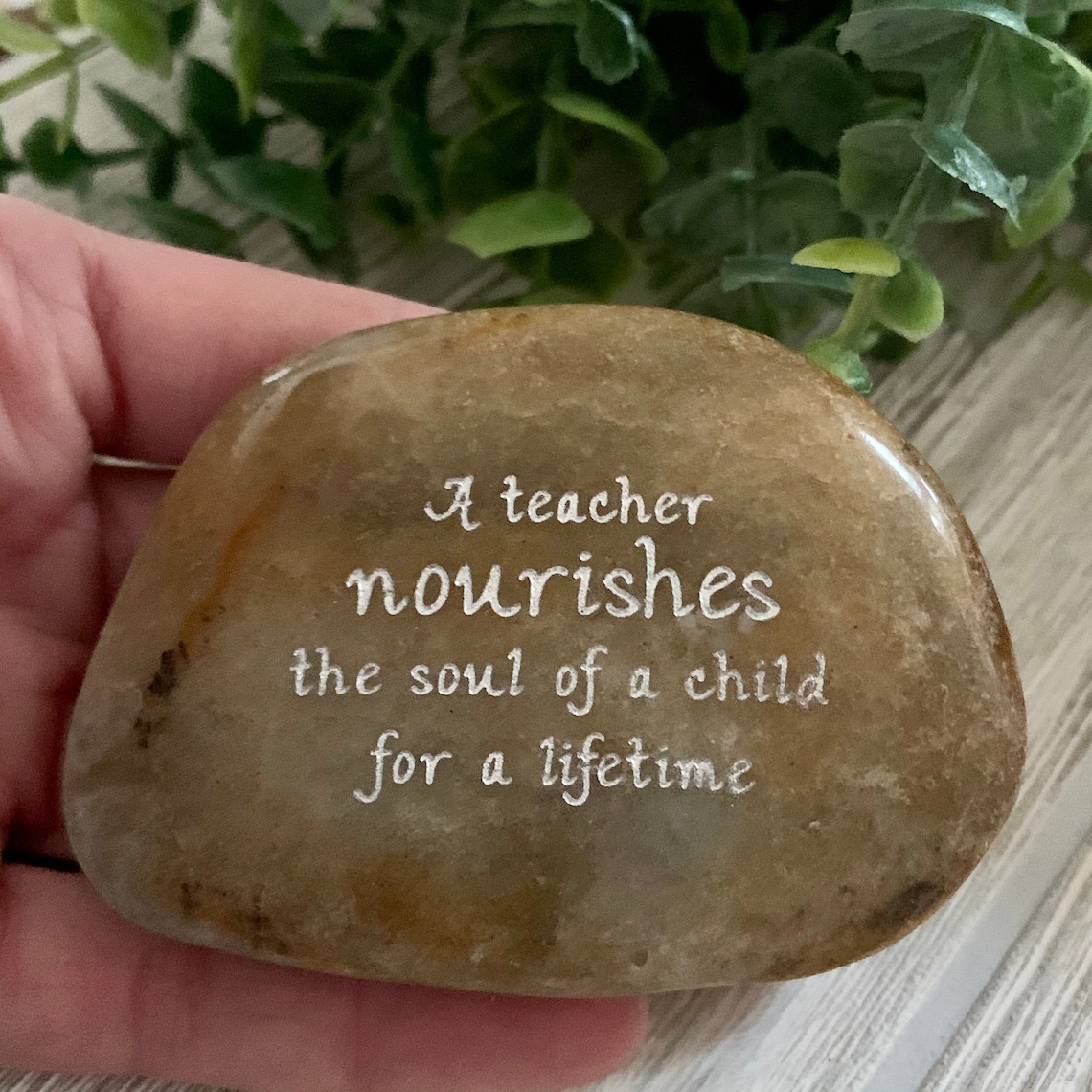 Inspirational Rock Engraved Word Rocks A Teacher Nourishes | Etsy