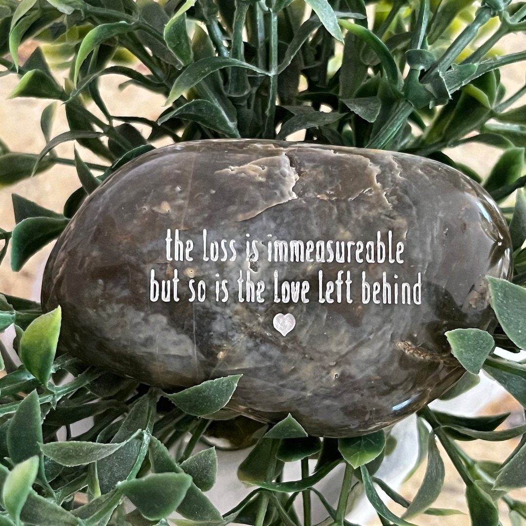 Sympathy Gift Engraved Word Rock Grief Stone the Loss is Immeasurable ...