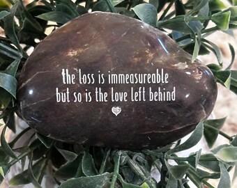 Sympathy Gift Engraved Word Rock Grief Stone the Loss is Immeasurable ...