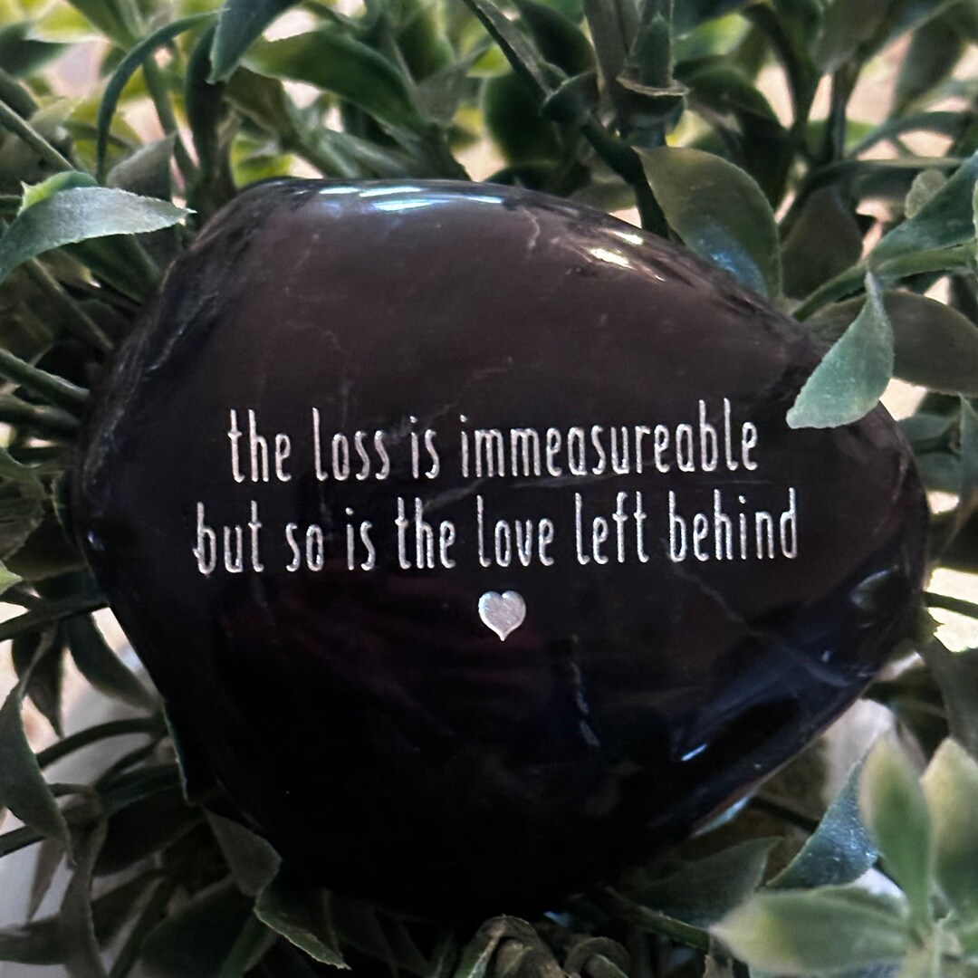 Sympathy Gift Engraved Word Rock Grief Stone the Loss is - Etsy
