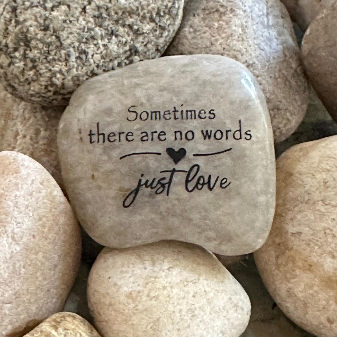 Engraved Rock: 'no Words Just Love' Sympathy Gift | Memorial Stone ...