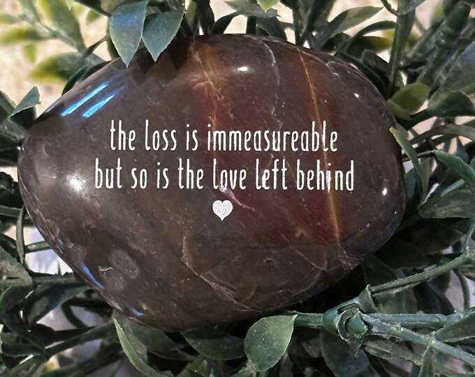 Sympathy Gift | Engraved Word Rock | Grief Stone | the Loss is ...