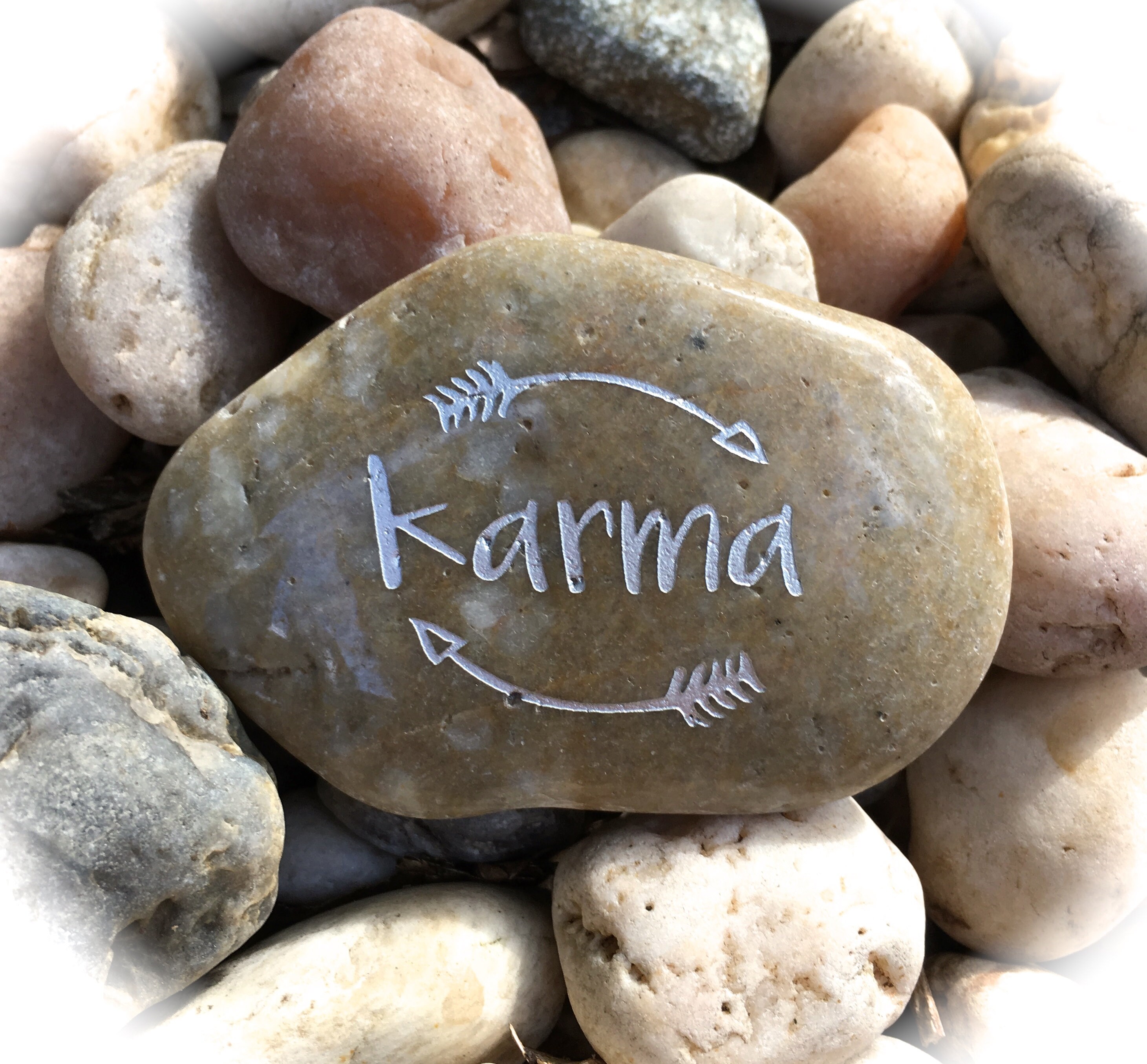 Inspirational Rock Engraved Word Rocks Karma Engraved | Etsy