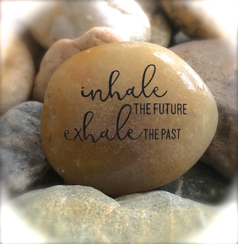 Inspirational Rock Engraved Word Rocks Inhale The Future | Etsy