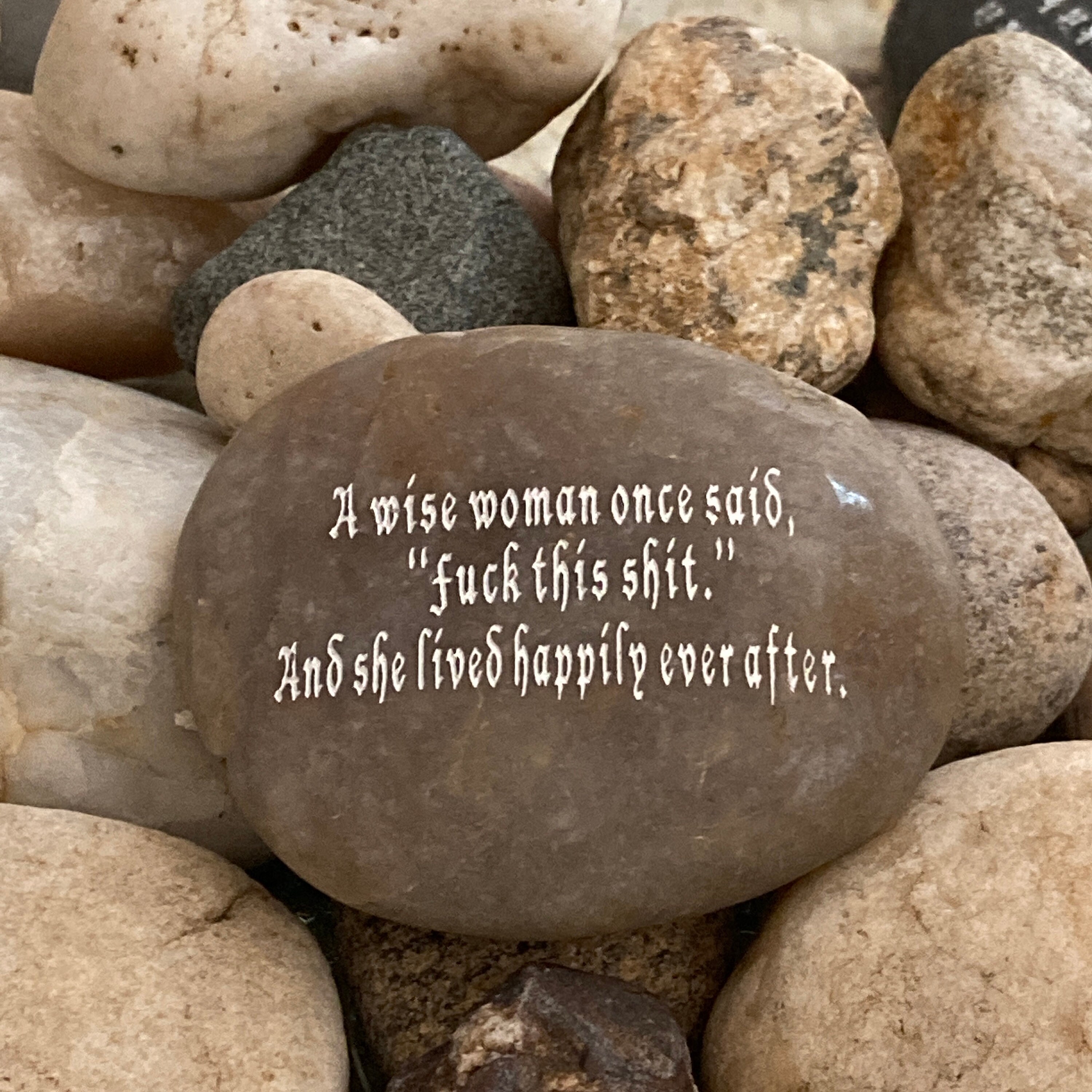 Inspirational Rock Engraved Word Rocks A Wise Woman Once - Etsy