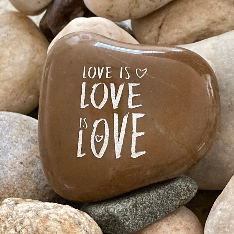 Inspirational Rock Engraved Word Rocks Love is Love is Love - Etsy